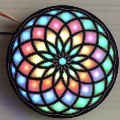 Idea 065 - Atari Space Invaders LED Matrix pendent - A Blue Star