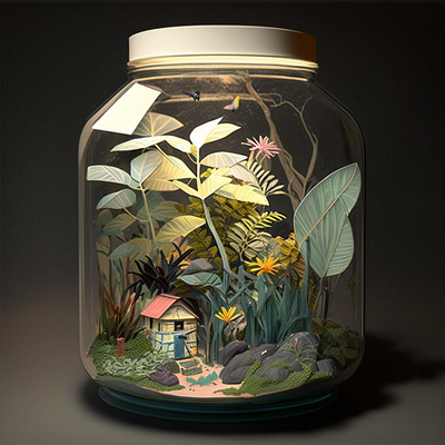 Idea 086 - Origami Terrarium Diorama - A Blue Star