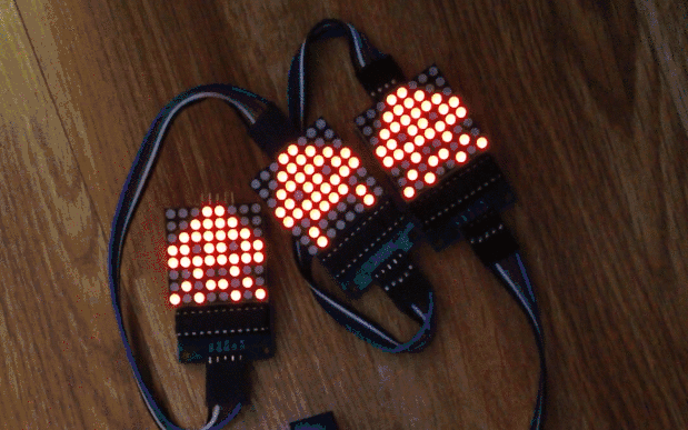 Idea 065 - Atari Space Invaders LED Matrix pendent - A Blue Star